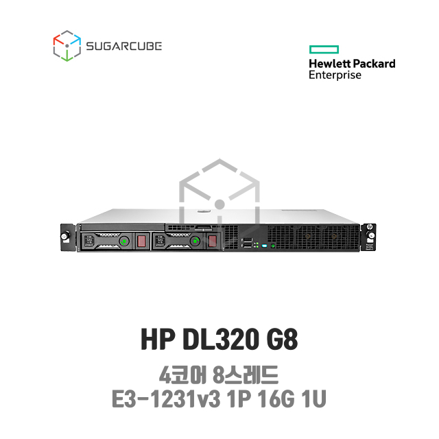 HP DL320 G8 E3-1231v3 4코어 8스레드 16G 3.5인치 하프 중고서버 - SUGARCUBE